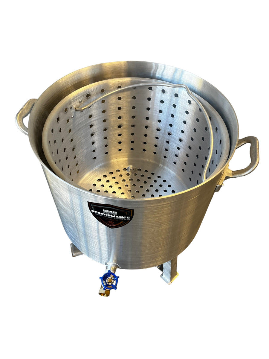 80 QT Powered Seafood Cooker | 80 QT Crawfish Pot & Burner
